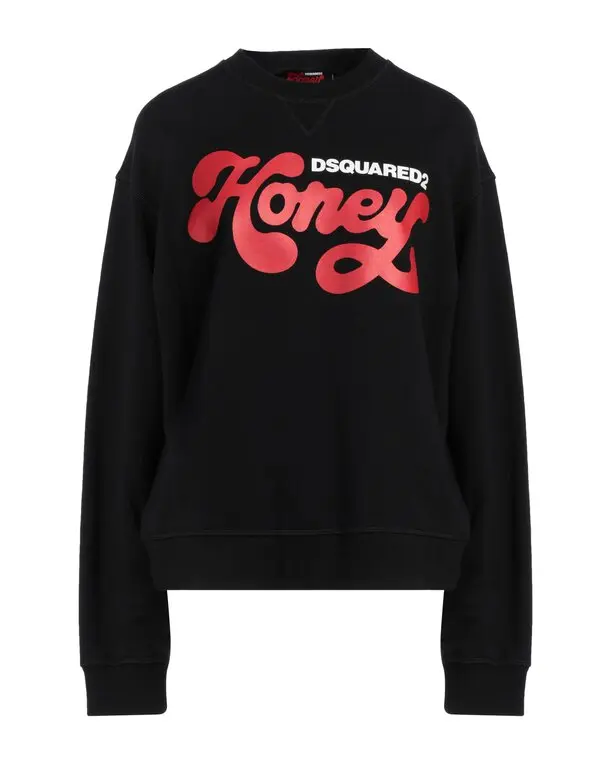 Dsquared2 Cotton Sweatshirt With Logo Print - Black