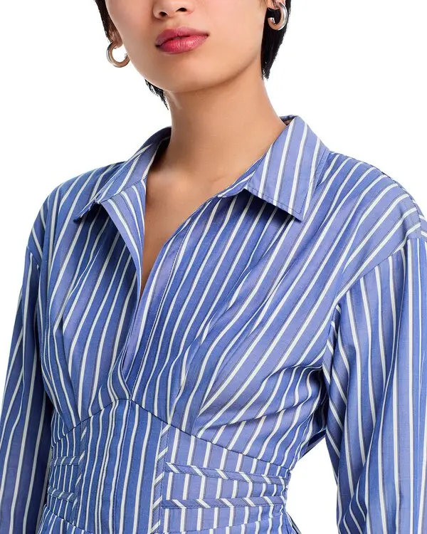 Steve Madden Aria Corset Waist Shirtdress - Blue