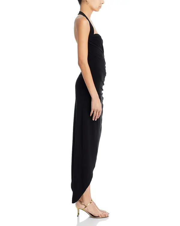 Norma Kamali Cayla Asymmetric Halter Dress