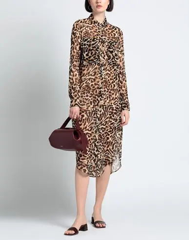 Just Cavalli Midi Dress Polyester Leopard Print