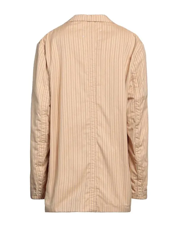 MAISON MARGIELA Pinstriped Single-breasted Blazer - Beige
