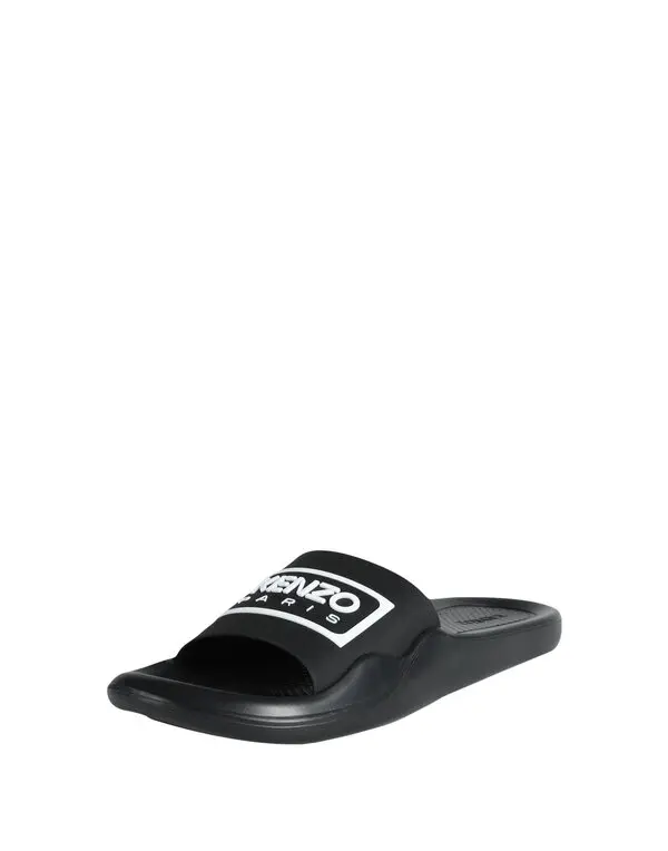 Kenzo Rubber Pool Slides With Logo - Black