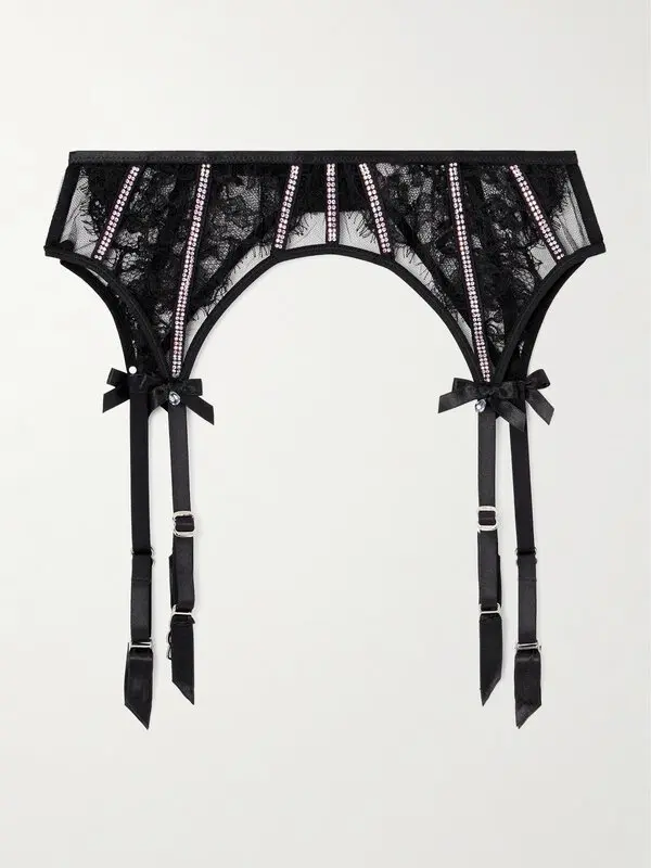 Agent Provocateur Caitriona Lace Suspender Belt - Black