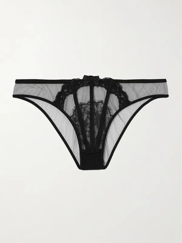 Agent Provocateur Mariann Lace-trimmed Tulle Briefs