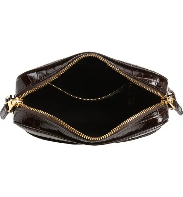 TOM FORD Croc-embossed Leather Messenger Bag