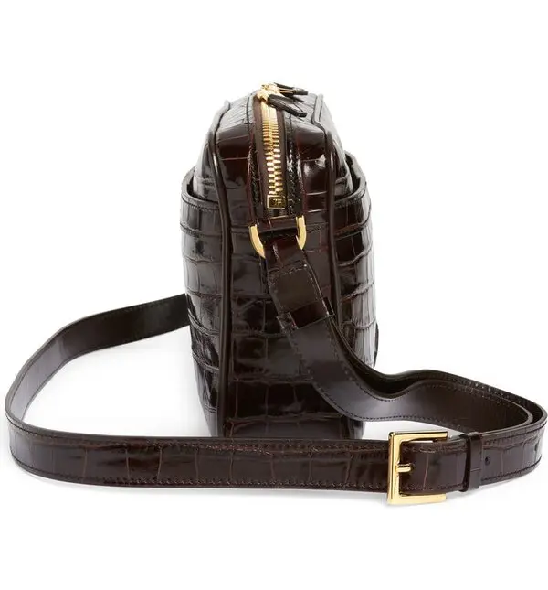 TOM FORD Croc-embossed Leather Messenger Bag