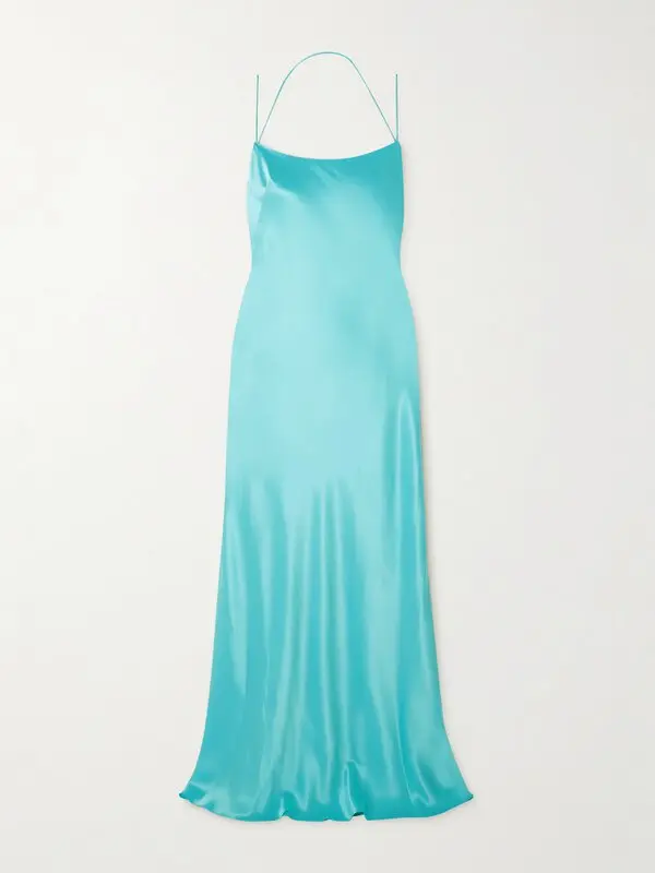 Michael Lo Sordo Floss Open-back Silk-satin Maxi Dress