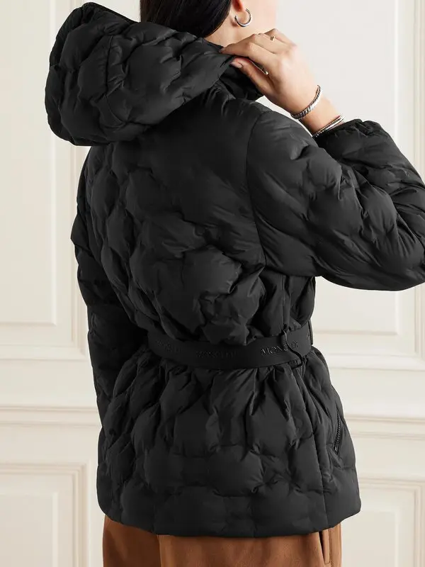 ★新品未使用★ MONCLER Adonis ベルト付き ダウンジャケット Moncler Adonis Belted Hooded Quilted Ripstop Down Jacket - Black