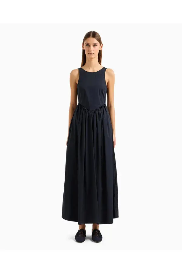 Emporio Armani Long Poplin Dress - Blue / Navy