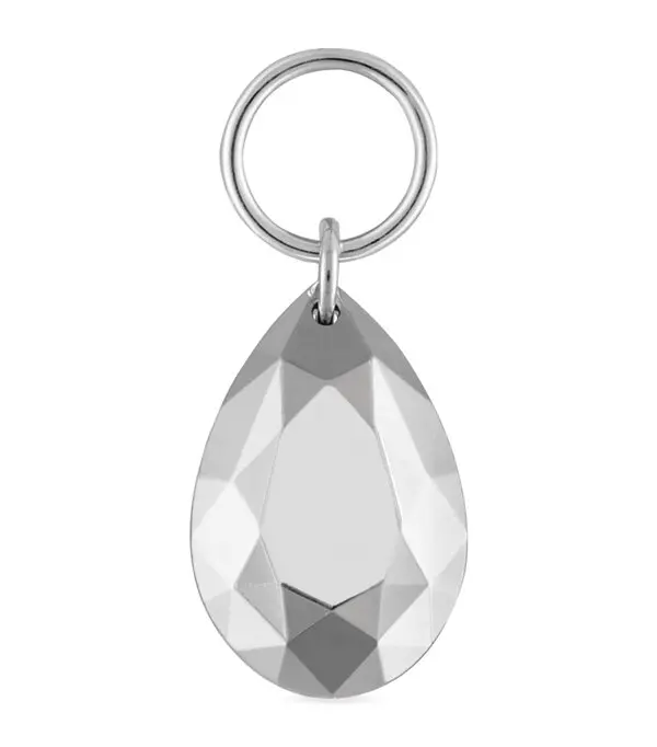 MARIA TASH Faceted Pear Single Charm - White