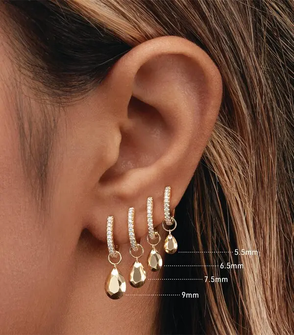 MARIA TASH Faceted Pear Charm - White