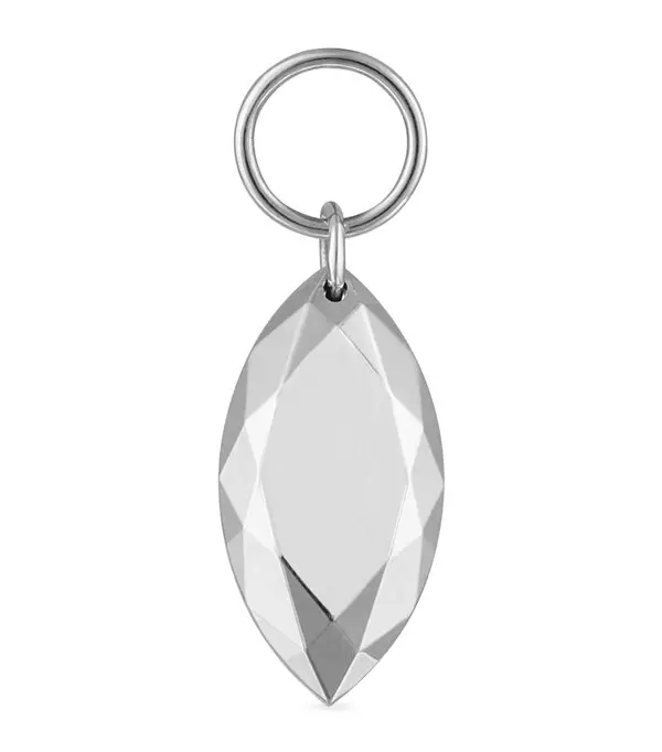 MARIA TASH Faceted Gold Marquise Charm - White