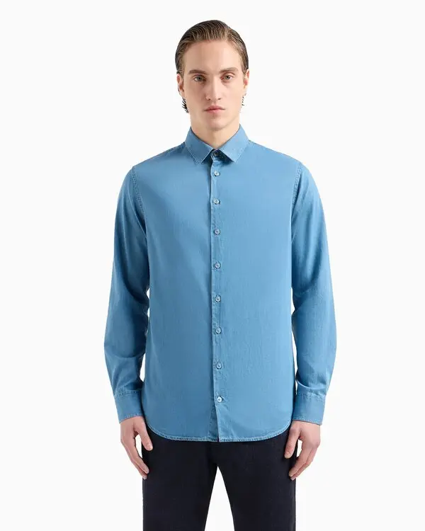 Giorgio Armani Denim Collection Cotton Denim Shirt - Blue