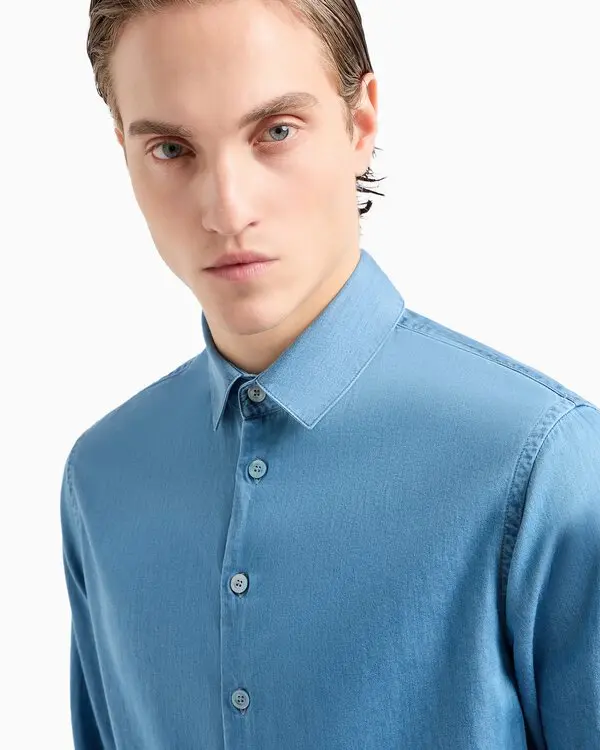 Giorgio Armani Denim Collection Cotton Denim Shirt - Blue