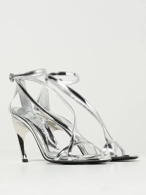 Alexander McQueen Metallic Heeled Sandals
