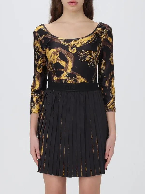Versace Printed Long Sleeve Bodysuit - Black