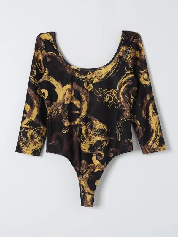 Versace Printed Long Sleeve Bodysuit