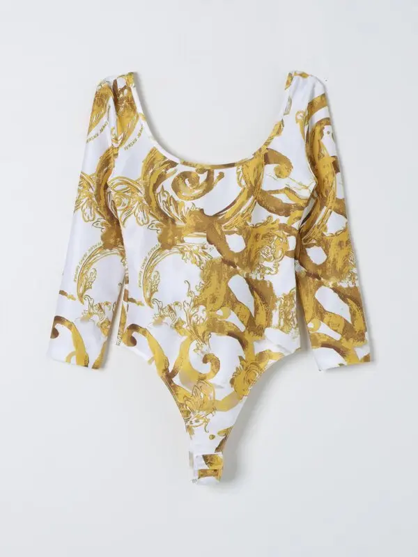 Versace Printed Long Sleeve Bodysuit