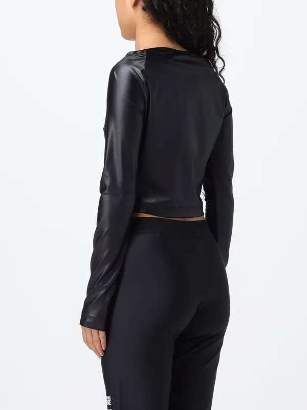 Versace Long Sleeve Crop Top With Keyhole Detail