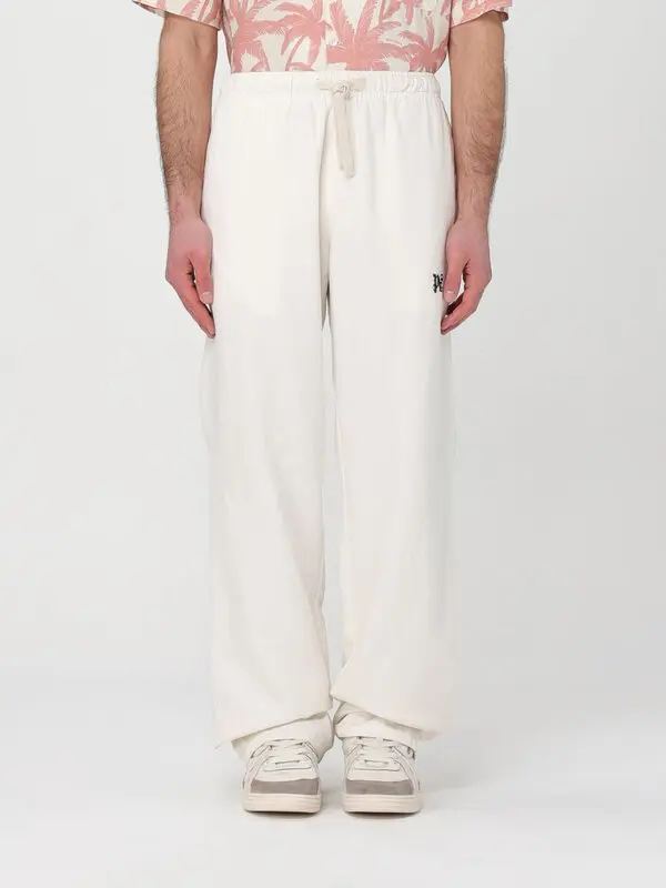 Palm Angels Relaxed Fit Drawstring Trousers - White