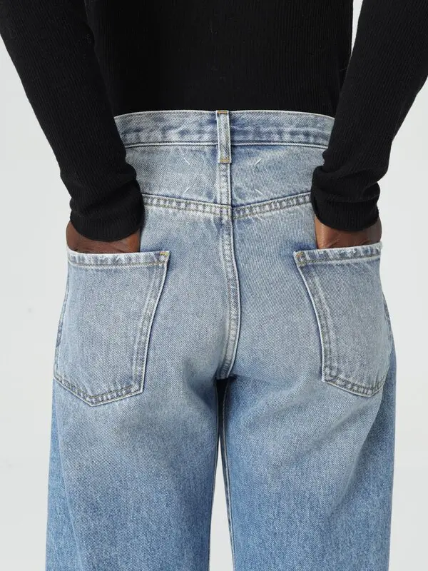 MAISON MARGIELA High-waisted Wide-leg Baggy Cotton Jeans - Blue