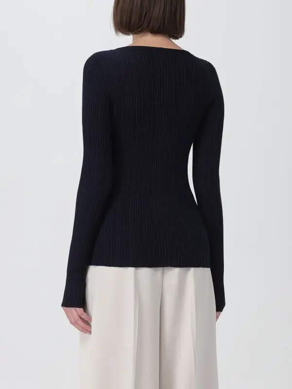 Theory Ribbed V-neck Pullover - Navy