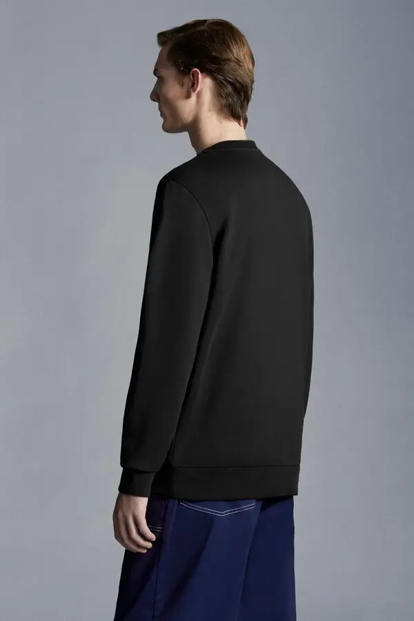 Moncler Logo Patch Crewneck Sweatshirt - Black