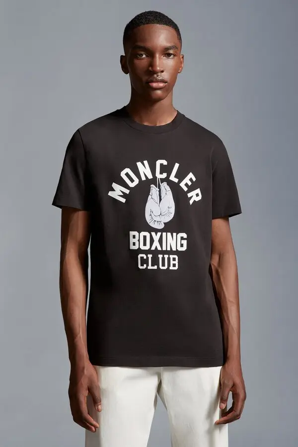 Moncler Printed Motif T-Shirt - Black | Editorialist