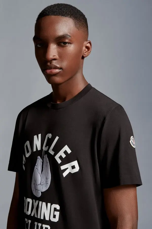 Moncler Printed Motif T-Shirt - Black | Editorialist