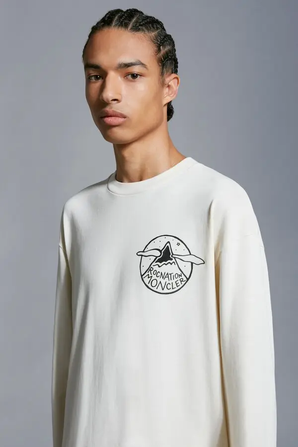 Moncler X Roc Nation By Jay-Z Logo Long Sleeve T-Shirt - White