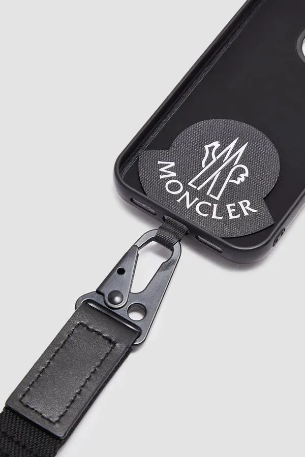 Moncler Nakoa Leather Phone Case - Black | Editorialist