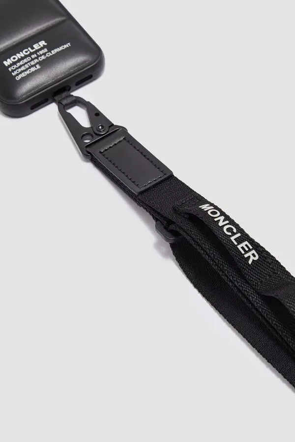 Moncler Nakoa Leather Phone Case - Black | Editorialist