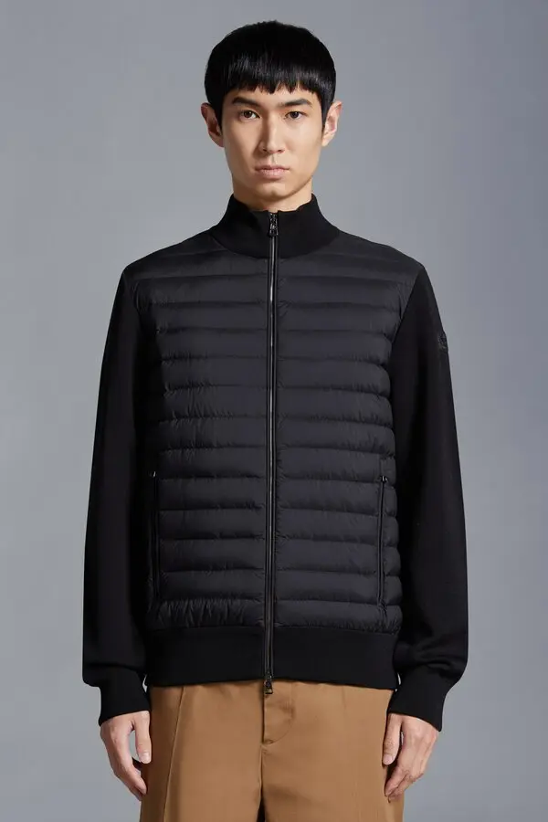 Moncler Padded Zip-up Cardigan - Black