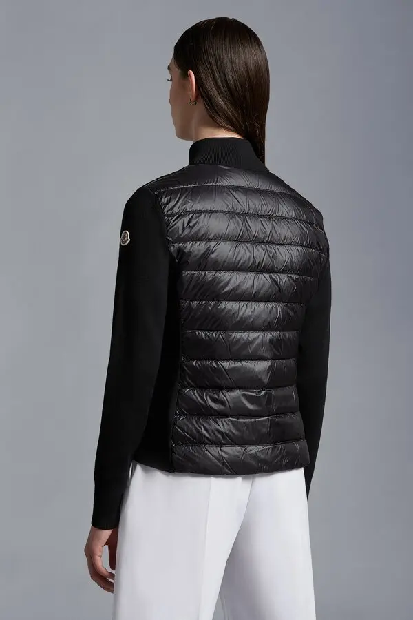 Moncler Padded Wool Cardigan - Black