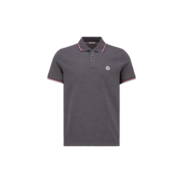 Moncler Logo Patch Polo Shirt - Grey