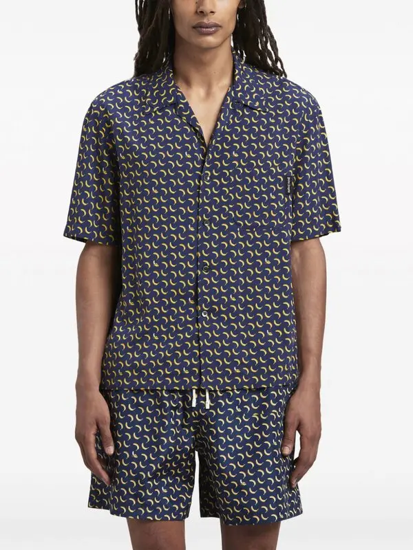 Palm Angels Banana-print Shirt - Blue
