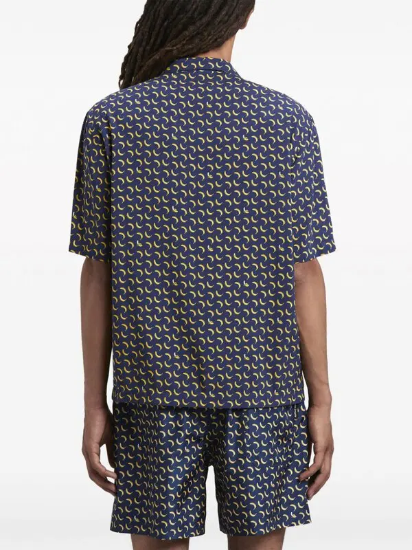 Palm Angels Banana-print Shirt - Blue