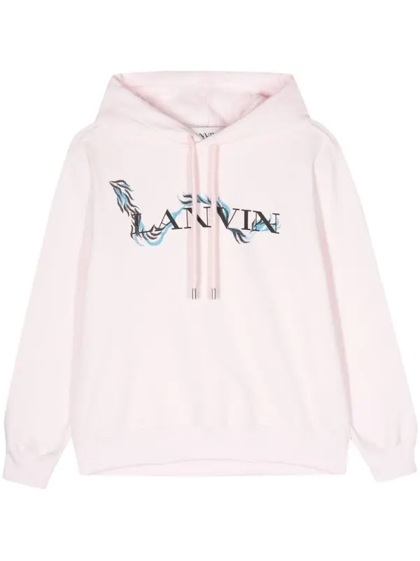 LANVIN Logo-print Hoodie - Pink