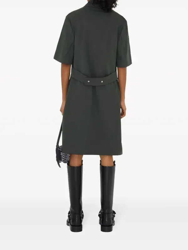 Burberry Straight-point Collar Cotton-blend Dress - Green