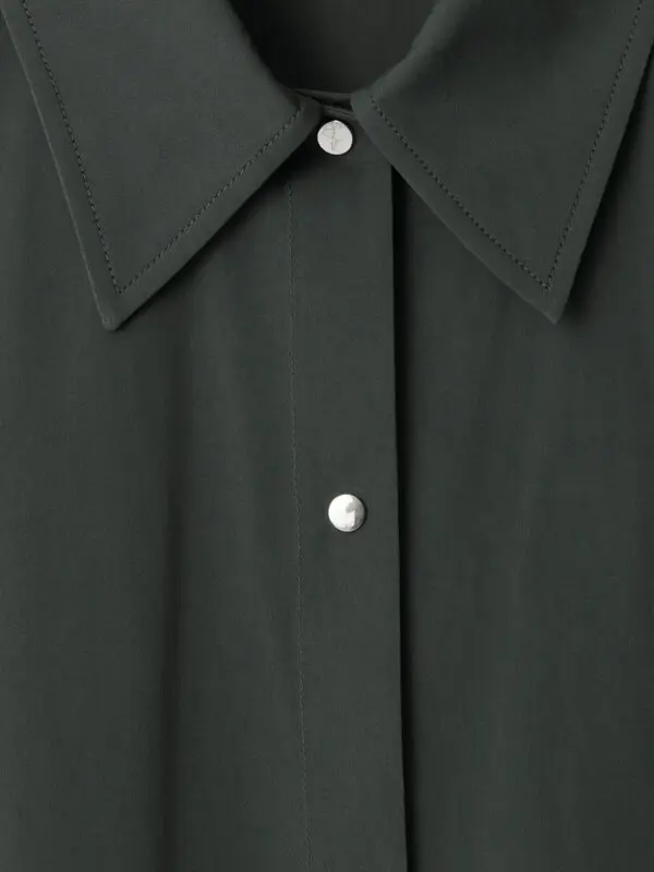 Burberry Straight-point Collar Cotton-blend Dress - Green