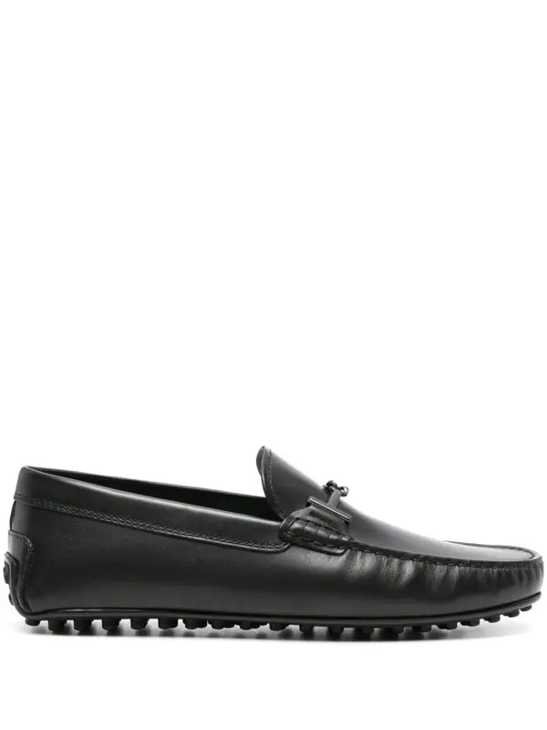 TOD'S City Gommino Leather Loafers - Black