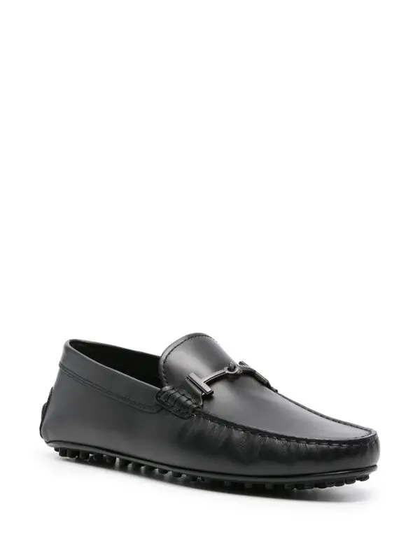 TOD'S City Gommino Leather Loafers - Black