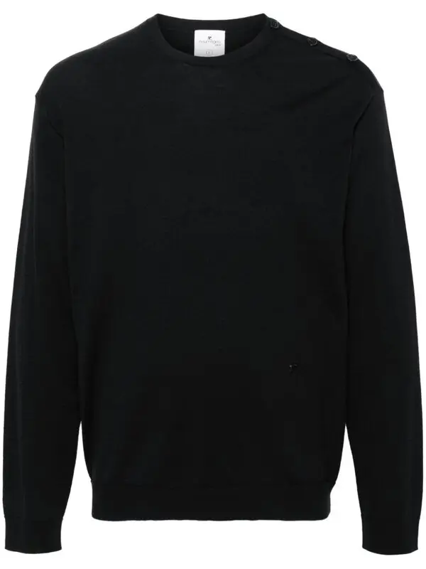 COURREGES Button-fastening Shoulder Fine-knit Jumper