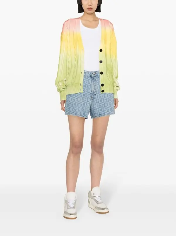 Gcds Monogram High-rise Denim Shorts
