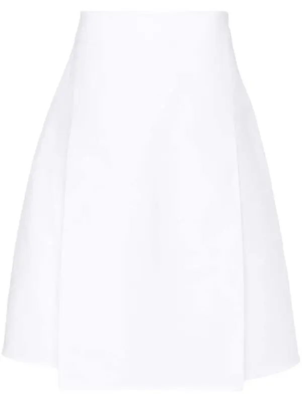 Marni A-line Cotton Midi Skirt - White