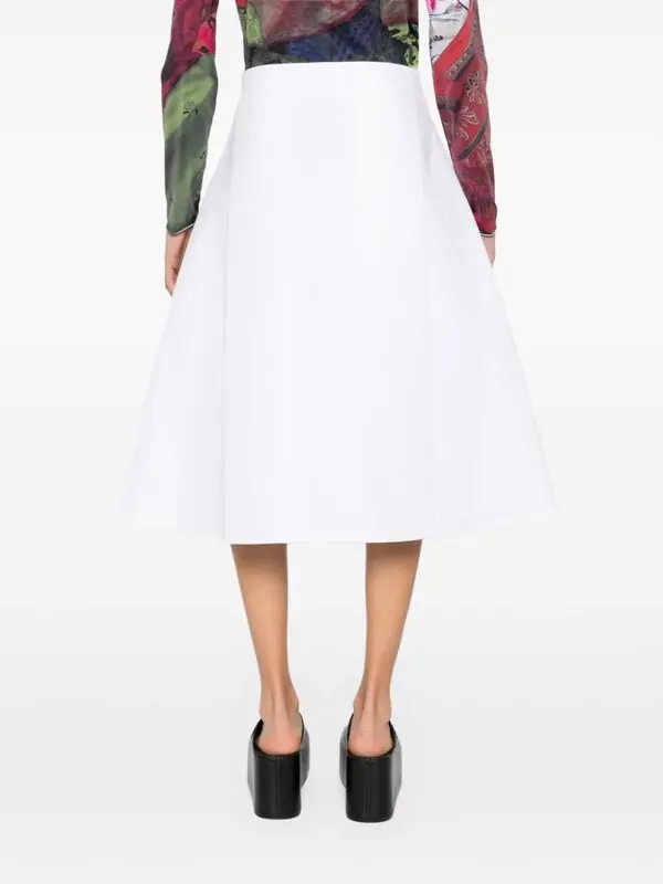 Marni A-line Cotton Midi Skirt - White