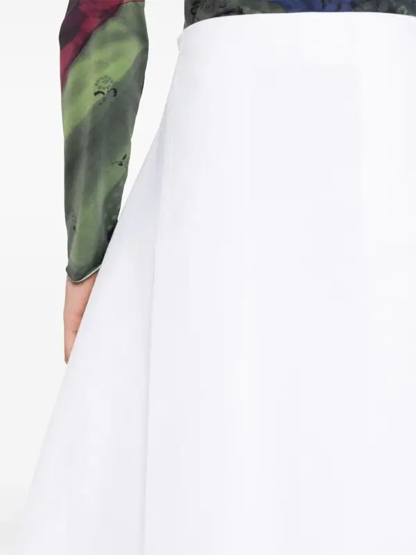 Marni A-line Cotton Midi Skirt - White
