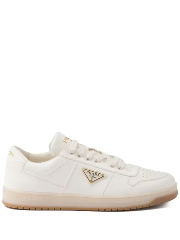 Prada Downtown Leather Sneakers - Neutrals