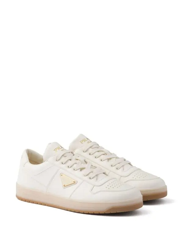 Prada Downtown Leather Sneakers - Neutrals