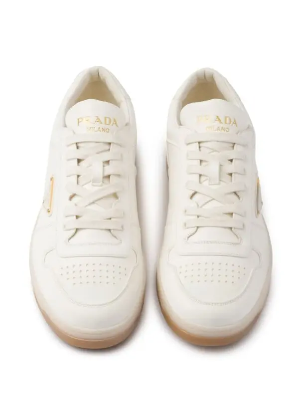 Prada Downtown Leather Sneakers - Neutrals